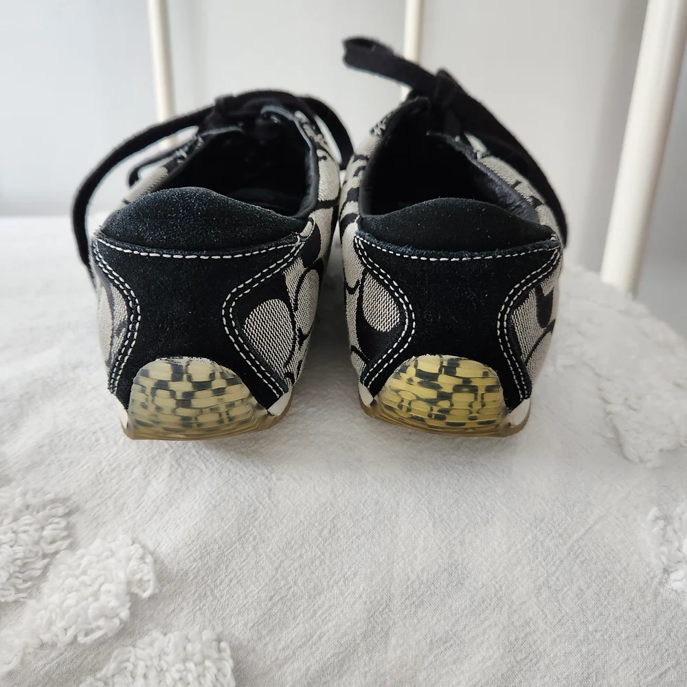 Coach | Shoes | Coach Meagan New Black And Gray Patterned Sneakers 75 ...